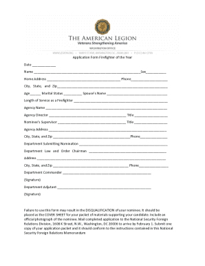 Firefighter of the Year Nomination Application Form 2023 - Fill Online ...