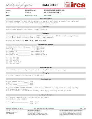 RIFLEX POWDER NEUTRAL SML Product Data Sheet 11998131 - Ingredients ...