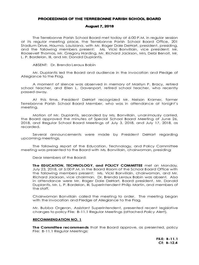 Fillable Online Roger Dale DeHart, president, presiding, Fax Email ...