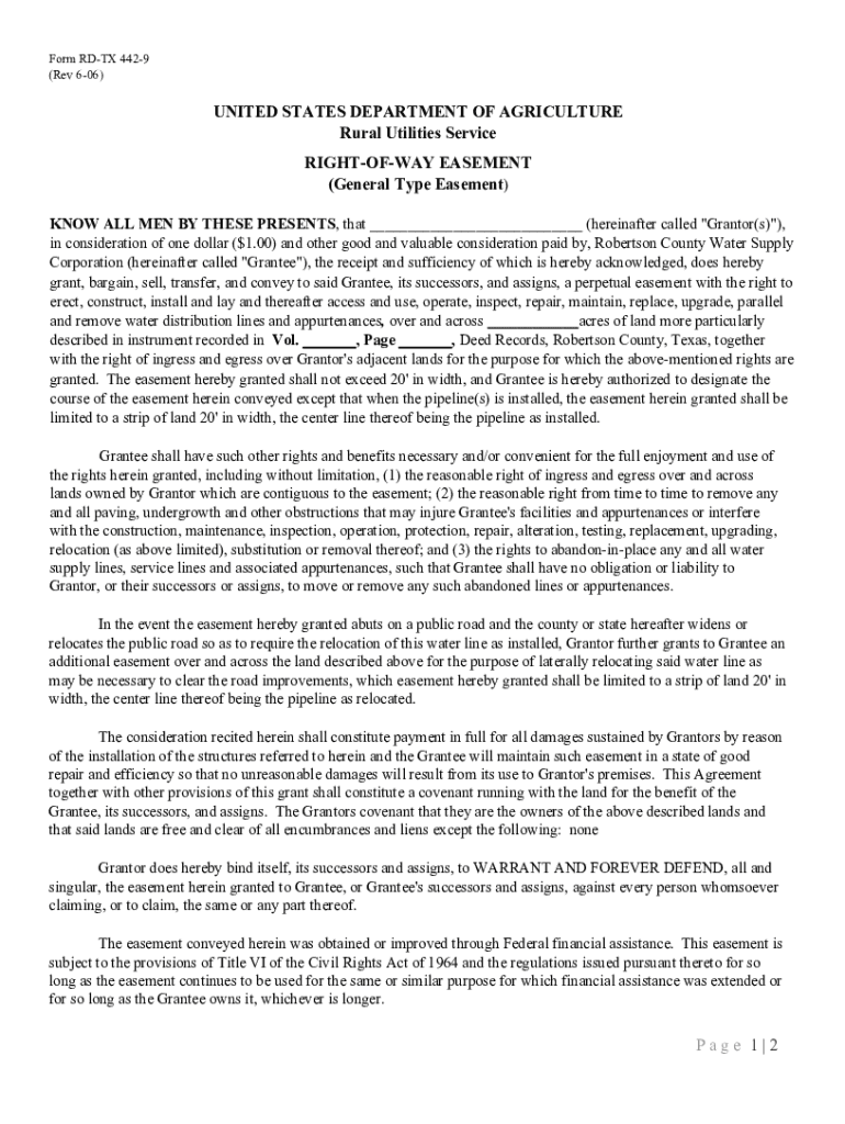 Fillable Online Fillable Online Get Form Rd Tx 442 9 Rev 06 - US Legal ...