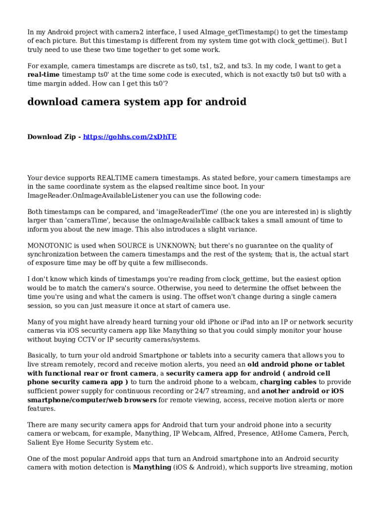 Fillable Online How to convert between android camera timestamp and ... Fax Email Print - pdfFiller