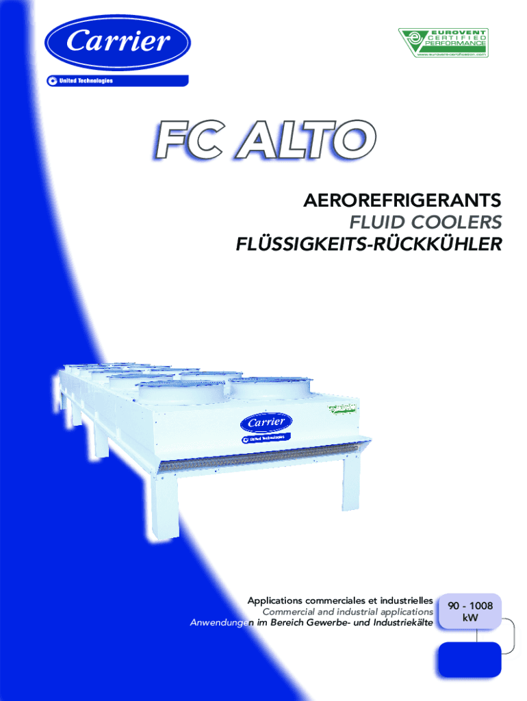 Remplissable En Ligne Alto Fluid CoolerCarrier Commercial Refrigeration ...