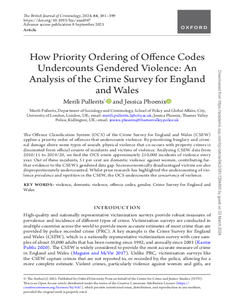 Fillable Online How Priority Ordering of Offence Codes Undercounts ...