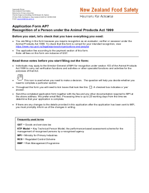 Fillable Online Application Form AP7 Recognition of a Person under the ...