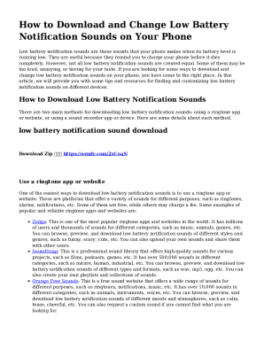Fillable Online How to Set Low Battery Notification Ringtone On Android ...
