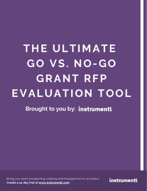 Fillable Online The Ultimate Go vs. No-Go Grant RFP Evaluation Tool Fax ...