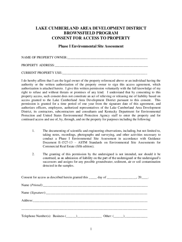 Fillable Online Phase I Access Agreement Fax Email Print - pdfFiller