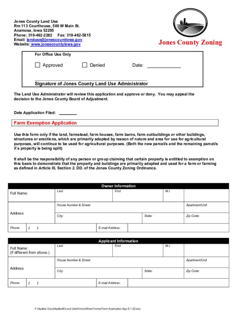 Fillable Online Jones County Land Use Department Fax Email Print - pdfFiller