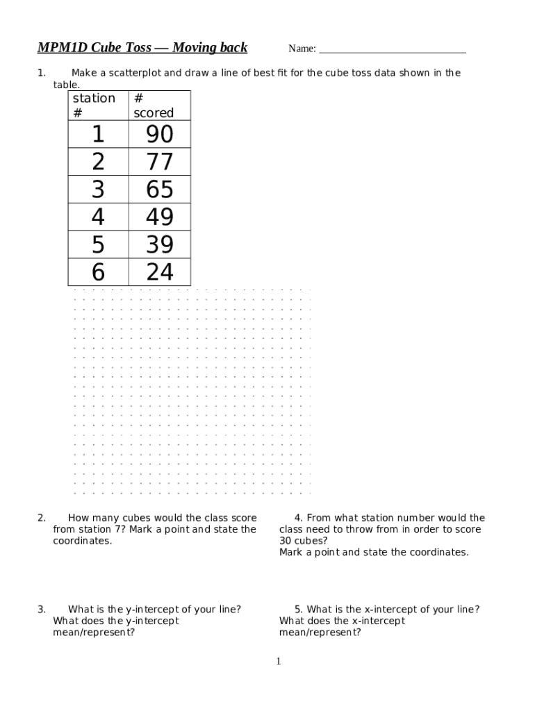Master Creating a scatter plot and writing the equation of a ... Doc Template | pdfFiller