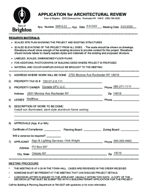 Application for Architectural Review - Town of Brighton - Fill Online ...