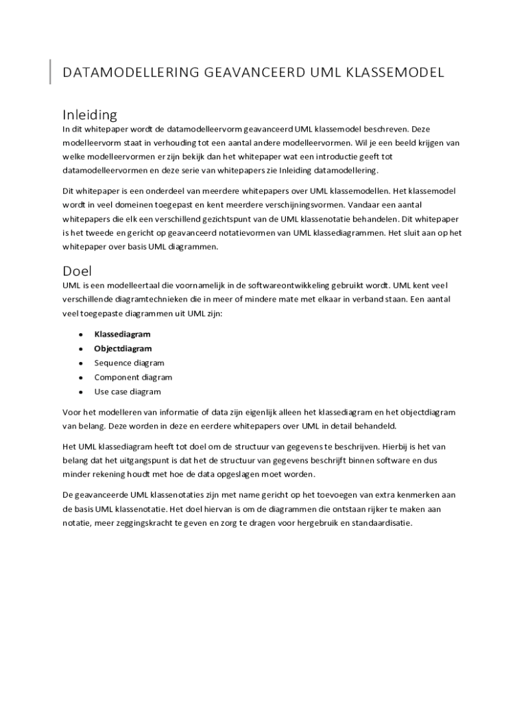Invulbaar Online assistent interactory DATAMODELLERING BASIS UML ...