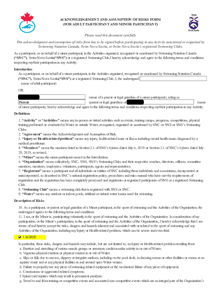 Fillable Online Acknowledgement of Risk Waiver Form Fax Email Print - pdfFiller