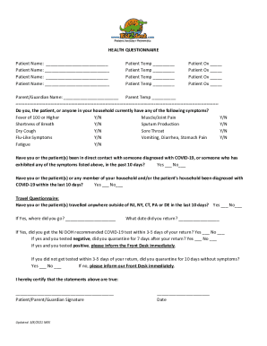 Fillable Online Patient Temp Fax Email Print - pdfFiller