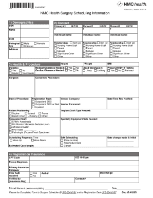 Fillable Online BHMC Surgery Scheduling Reservation Form Fax Email ...