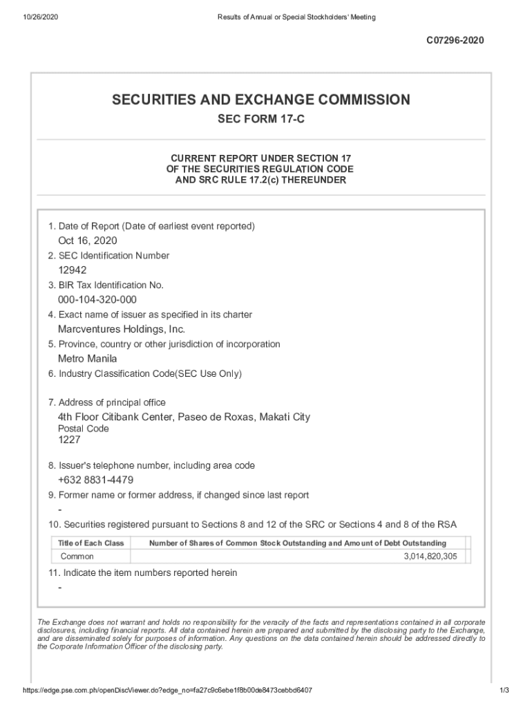 Fillable Online MHI - SEC Form 17-A (Annual Report) Fax Email Print ...