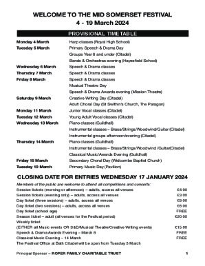 Fillable Online The Festival calendar - MSF Fax Email Print - pdfFiller