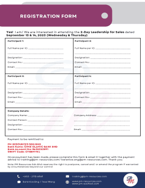 Fillable Online aspiring leaders program registration form - Presence ...