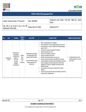Fillable Online COVID-19 Office Risk Assessment Form Fax Email Print ...