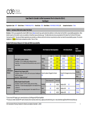 Fillable Online cedar2 cde state co CDE Improvement Planning Template ...
