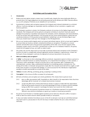Fillable Online Policyanti-bribery and corruption (short form) Fax ...