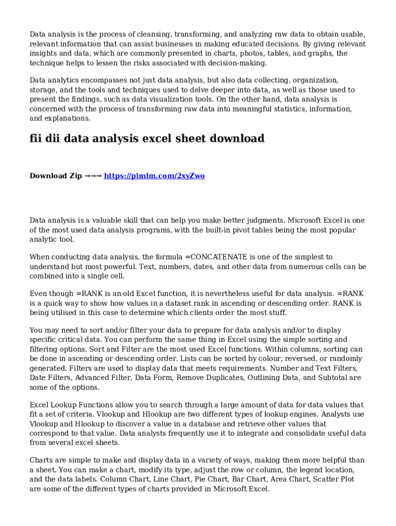 Fillable Online Fii Dii Data Analysis Excel Sheet Download Fax Email Print - pdfFiller