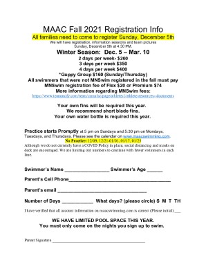 Fillable Online MAAC Spring 2021 Registration Form Fax Email Print ...