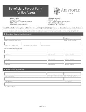 Fillable Online Fillable Online Beneficiary Payout Form for IRA Assets ...