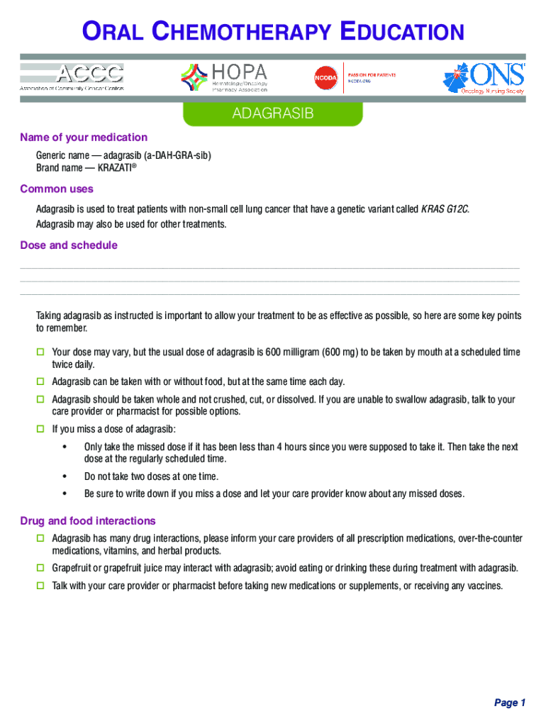 Fillable Online Adagrasib (Oral Route) Description and Brand Names Fax ...