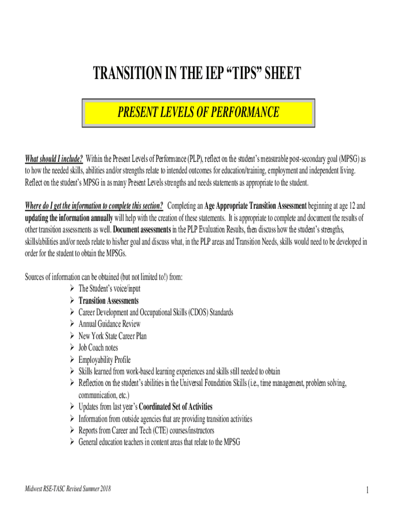 Fillable Online Measurable Post-Secondary Goals and IEP Annual Goals Fax Email Print - pdfFiller