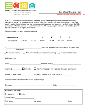 Fillable Online Fee Waiver Request Form 1 2 3 4 5 6 Fax Email Print ...