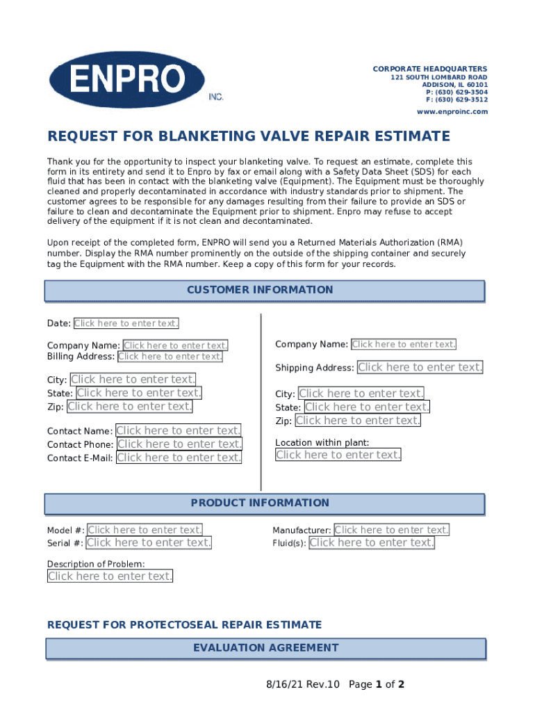 Enpro Inc, 121 S Lombard Rd, Addison, IL ... Doc Template | pdfFiller