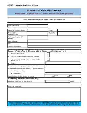 Fillable Online COVID-19 Vaccination Referral Form Fax Email Print - pdfFiller