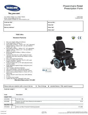 Fillable Online Powerchairs Motability Prescription Form Fax Email ...
