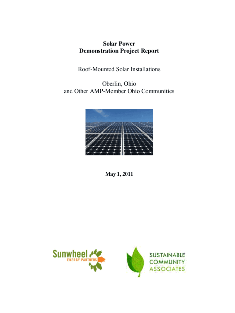 Fillable Online Solar Power Demonstration Project Report: Roof-Mounted ...