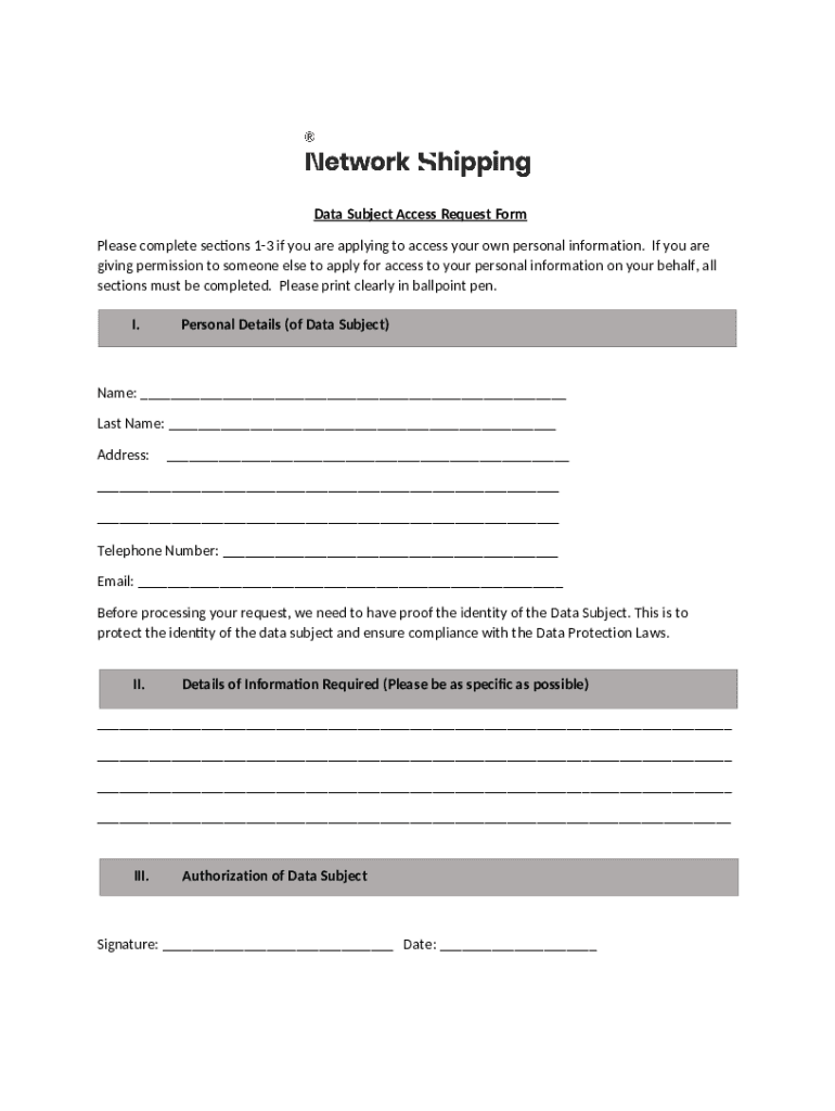 Fillable Online DATA SUBJECT ACCESS REQUEST FORM (DSAR FORM) Fax Email ...