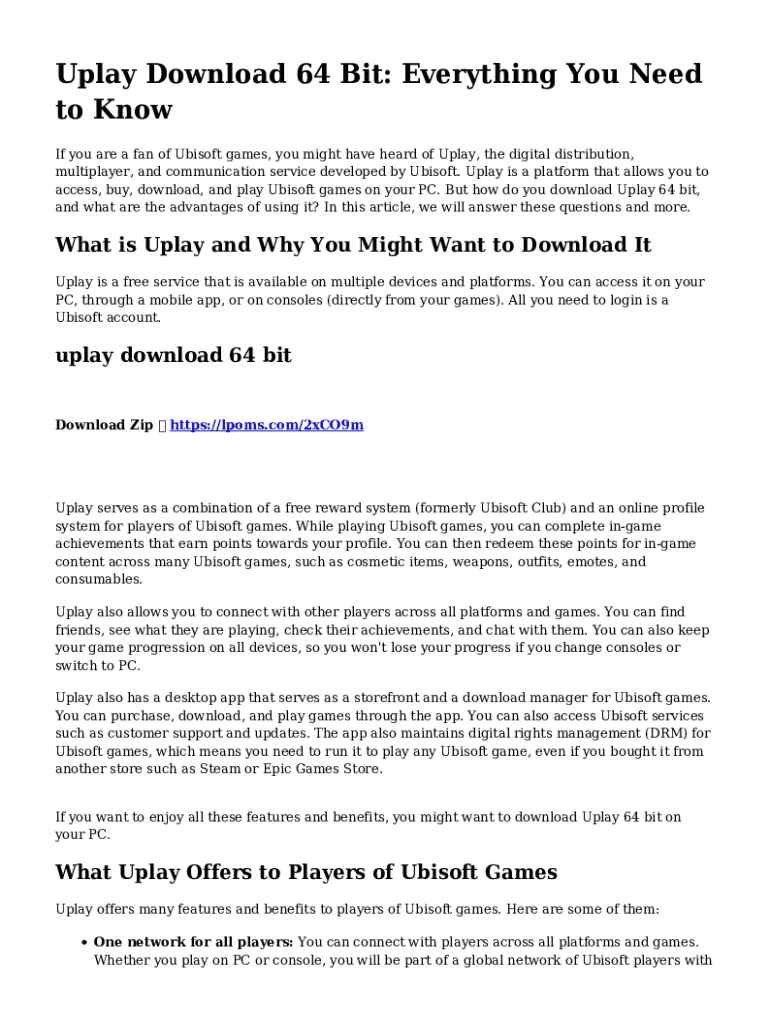 Fillable Online Installing or re-installing Ubisoft Connect PCUbisoft Help Fax Email Print ...