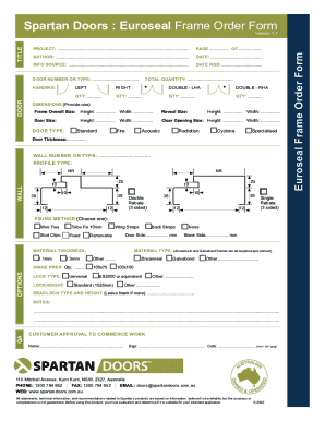 Euroseal Frame Order Form 2023: Spartan Doors - Fill Online, Printable ...