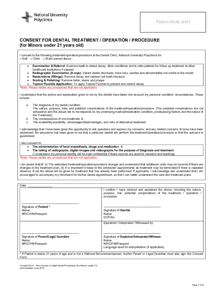 Nup Dental Consent Form - Fill Online, Printable, Fillable, Blank ...