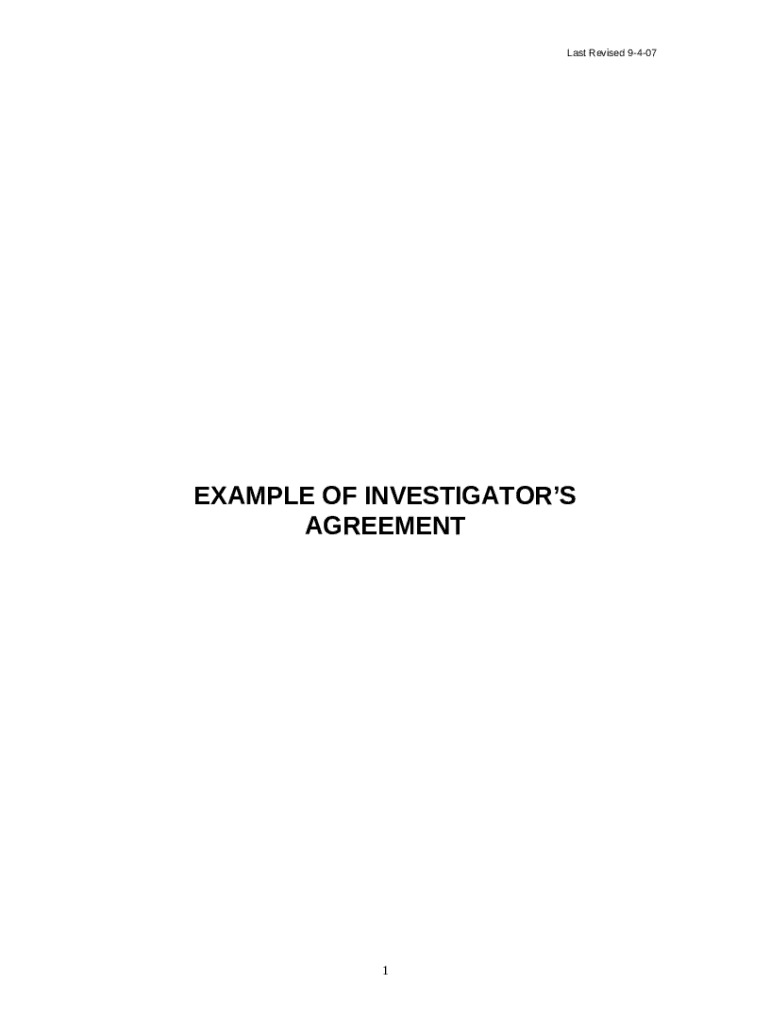 Device Trial Investigator Agreement Procedures Doc Template | pdfFiller