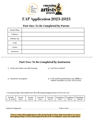 Fillable Online EAP applicaiton and yearly tracking sheet Fax Email ...
