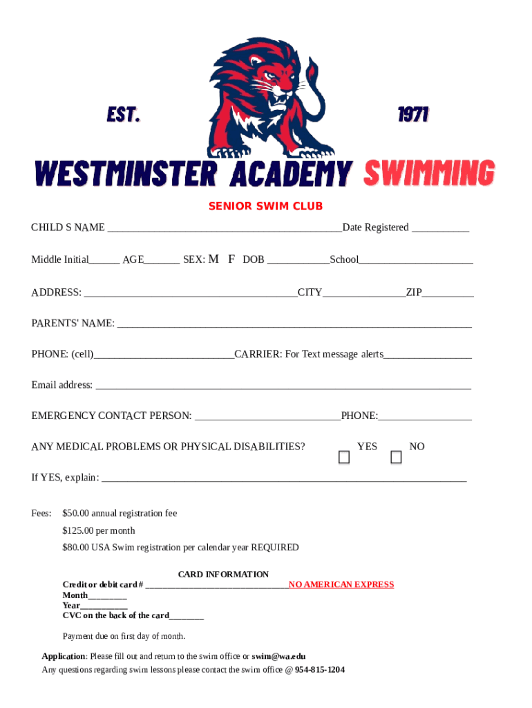NEW CANAAN YMCA AQUIANAS SYNCHRONIZED SWIM ... Doc Template | pdfFiller