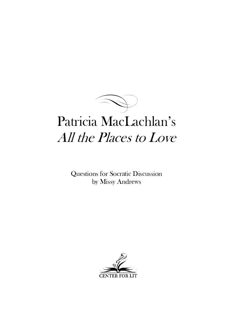 Fillable Online All The Places To Love By Patricia MacLachlan Book ...