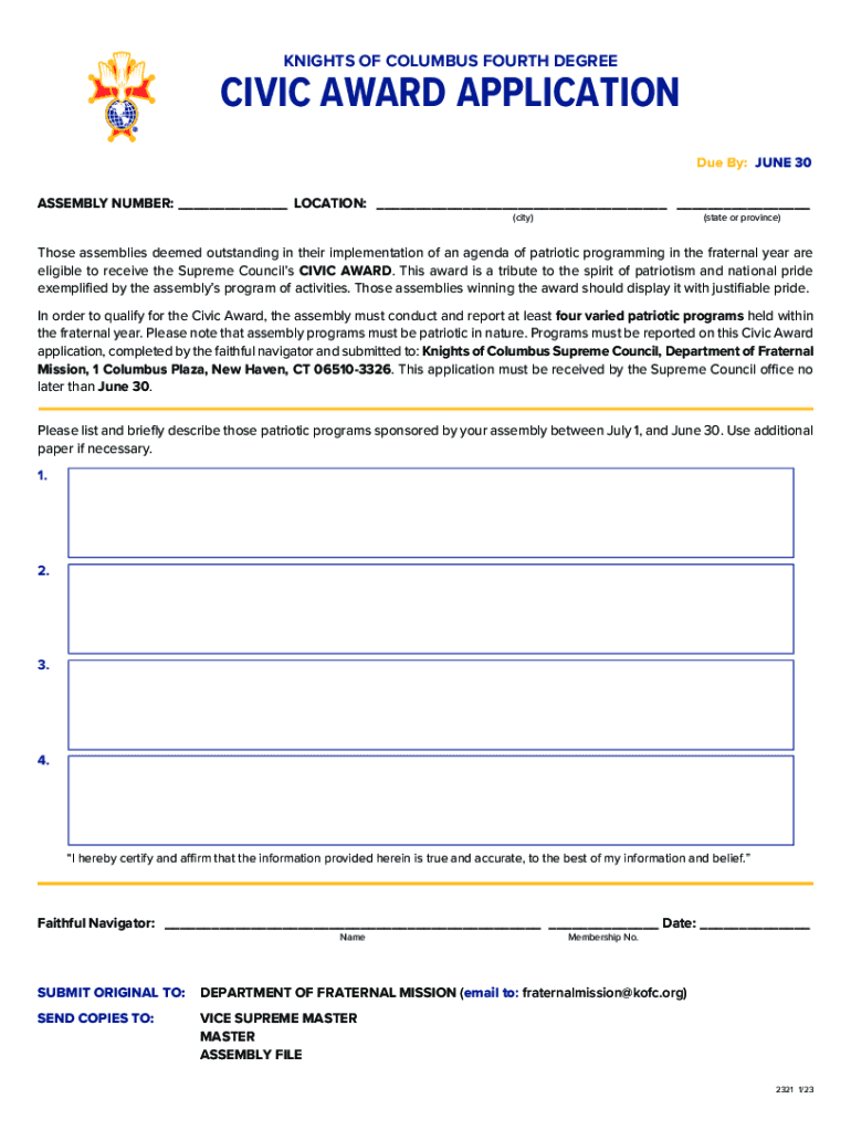 Fillable Online Assembly Forms Fax Email Print - pdfFiller