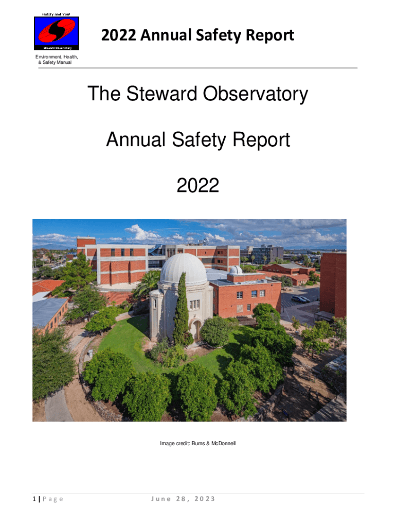 Fillable Online Safety - Steward Observatory - University of Arizona ...