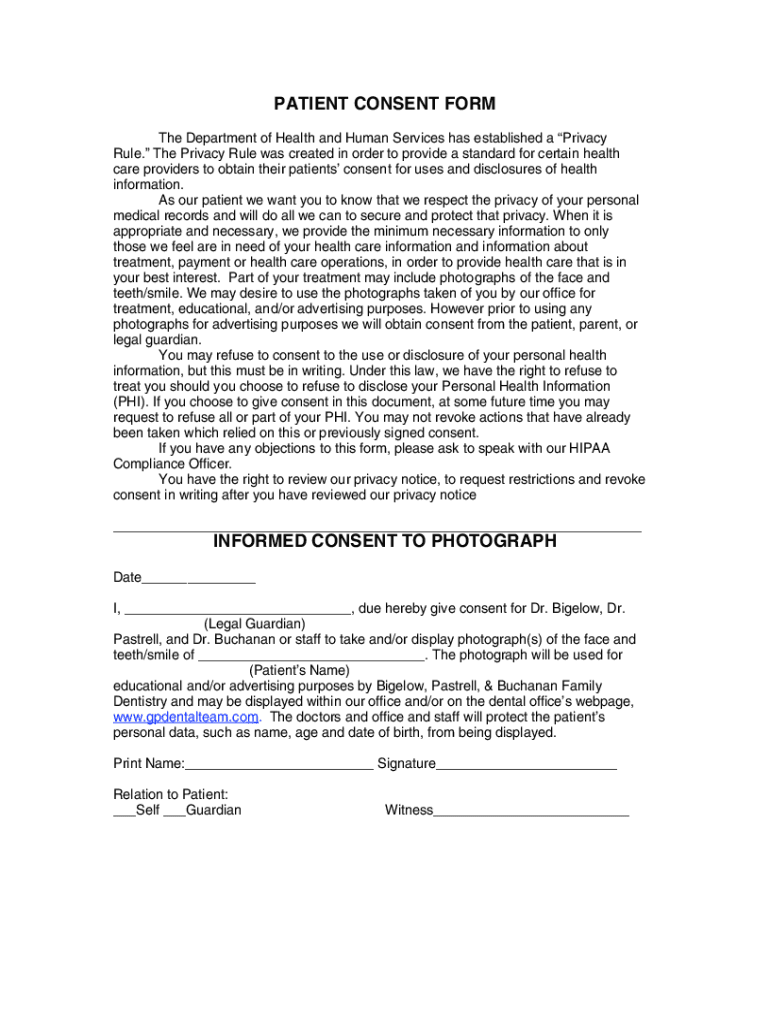 Fillable Online Patient Photo Consent.doc Fax Email Print - pdfFiller