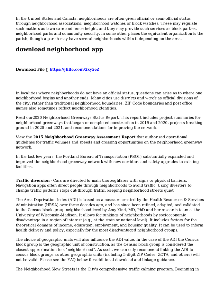 Fillable Online Neighbourhood - Simple English Wikipedia, the free ...