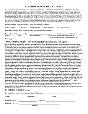 Fillable Online IMPORT CUSTOMS POWER OF ATTORNEY.docx Fax Email Print ...