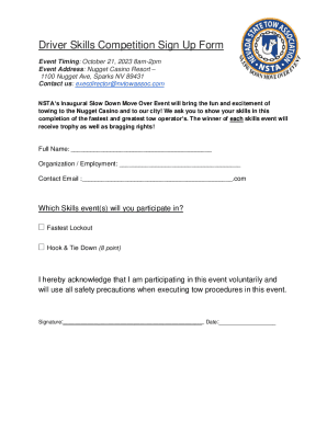 Fillable Online Show & Shine Competition Sign Up Form Fax Email Print ...