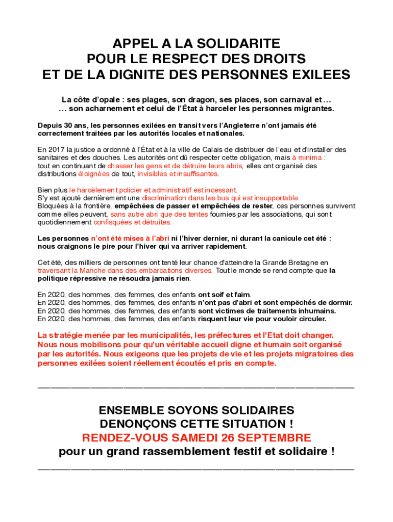 Remplissable En Ligne Appella solidarit pour le respect des droits et de la ... Fax Email ...