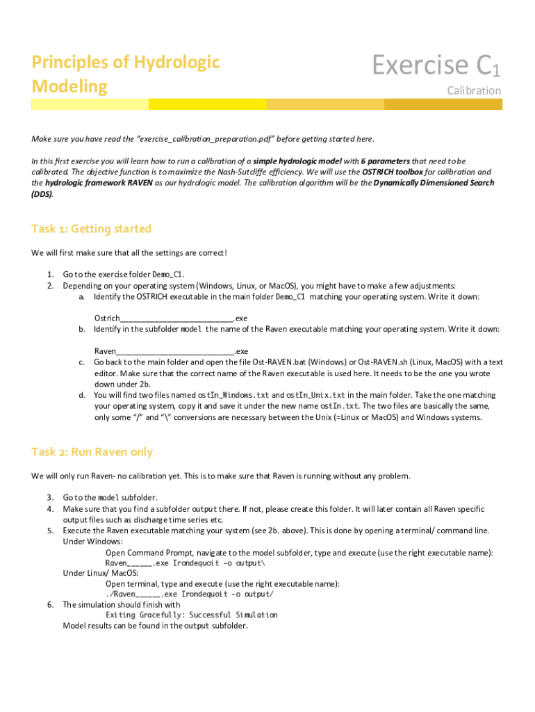 Fillable Online Introduction to Hydrologic Modeling: A Hands-On ...